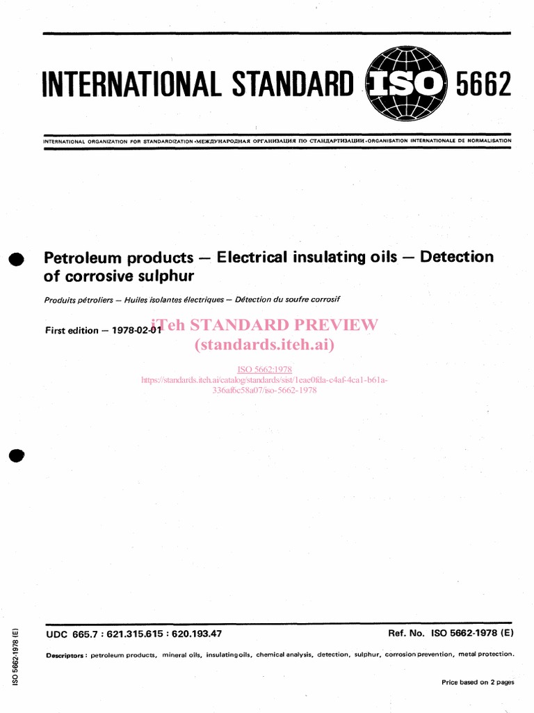 Iso 5662 1978 | PDF | Corrosion | International Organization For Standardization