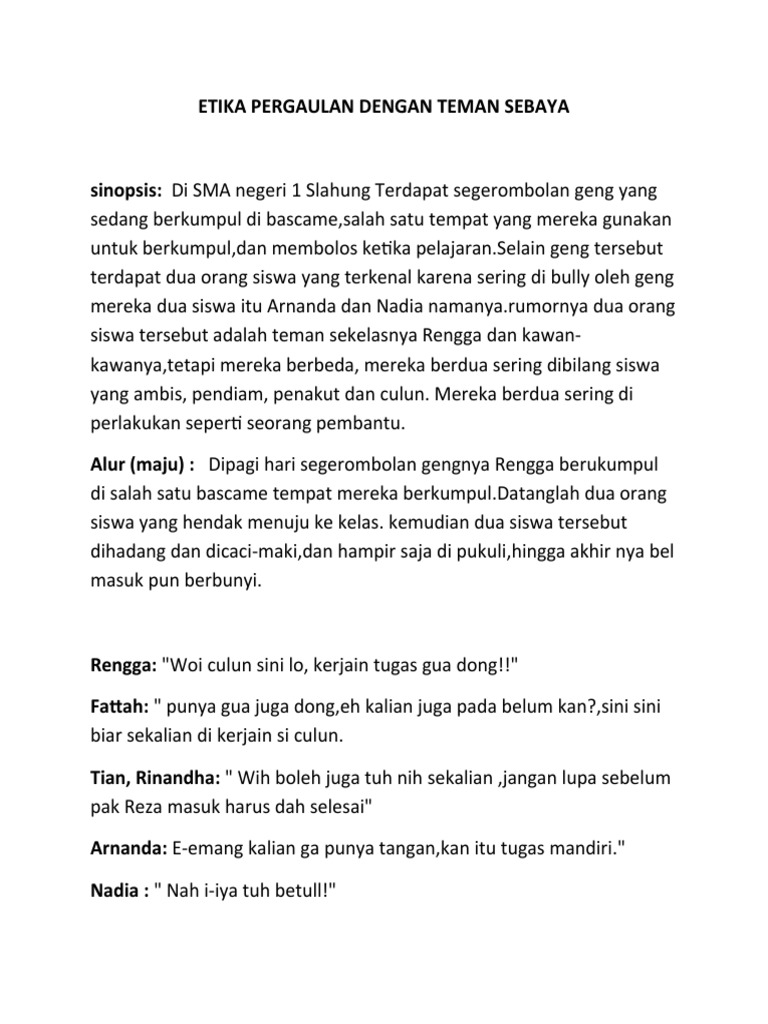 Etika Pergaulan-1 | PDF | Seni & Disiplin Bahasa