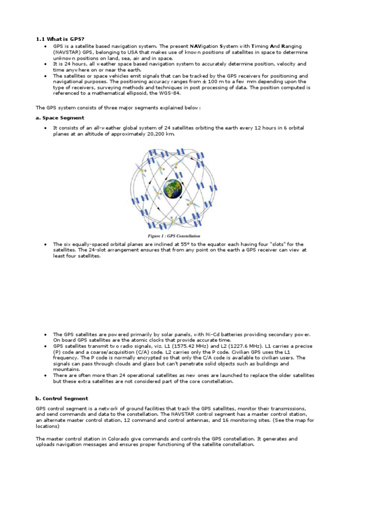 1.1 What Is GPS?: A. Space Segment | PDF | Global Positioning System