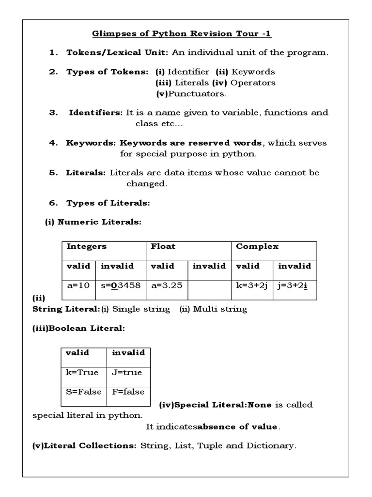 CH 1 - REVISION TOUR 1 PRACTICE MATERIAL FOR BOARD EXAM | PDF | Control ...