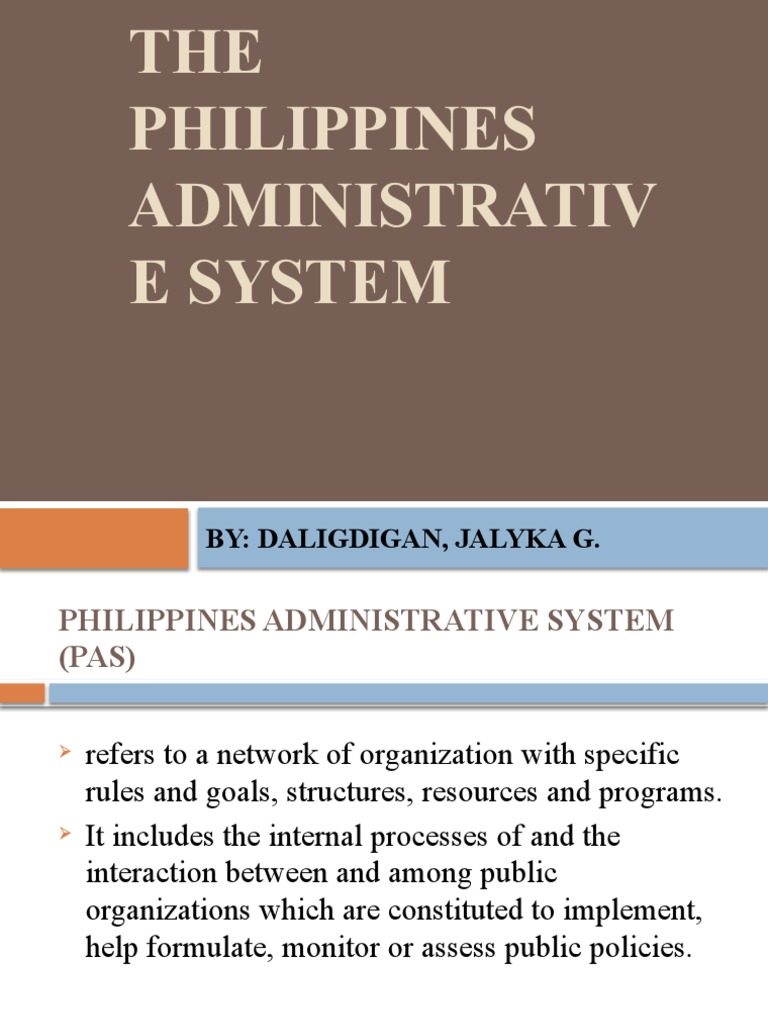 Philippine Administrative System Overview | PDF | Government