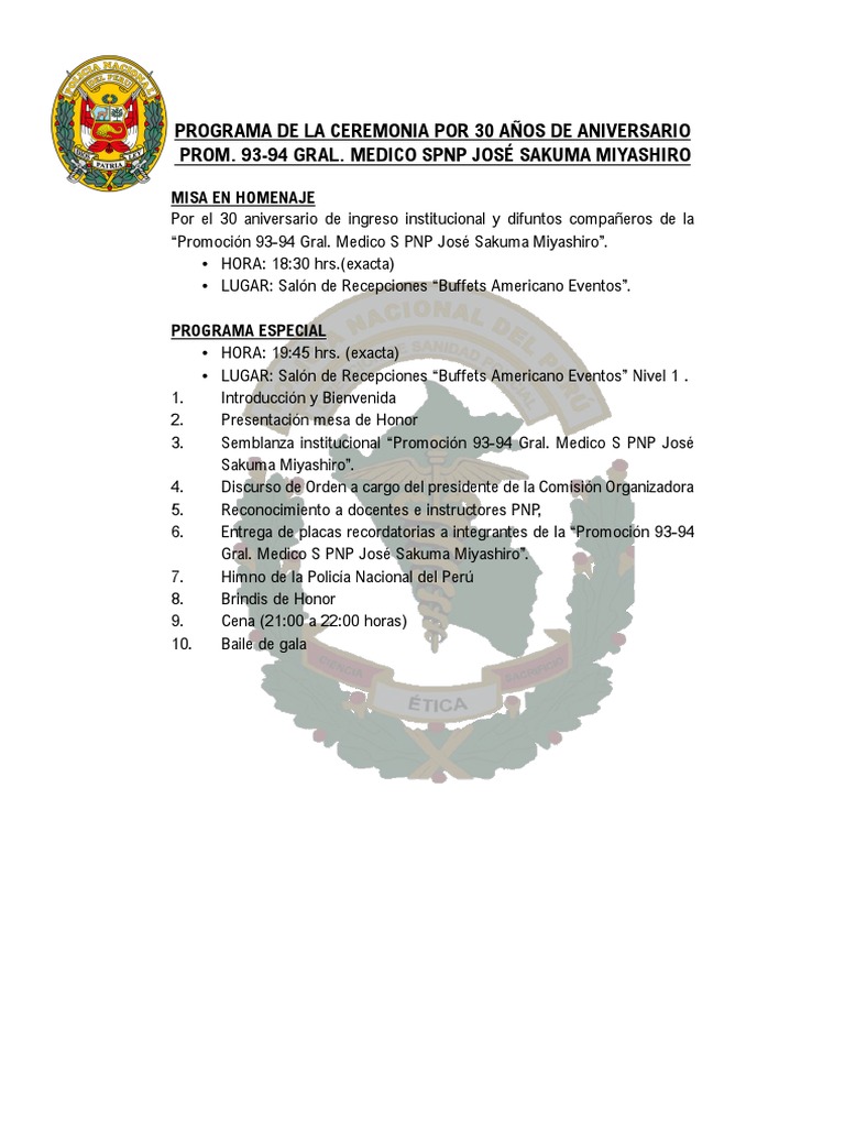 Protocolo de Ceremonia | PDF | Estudios de idiomas extranjeros