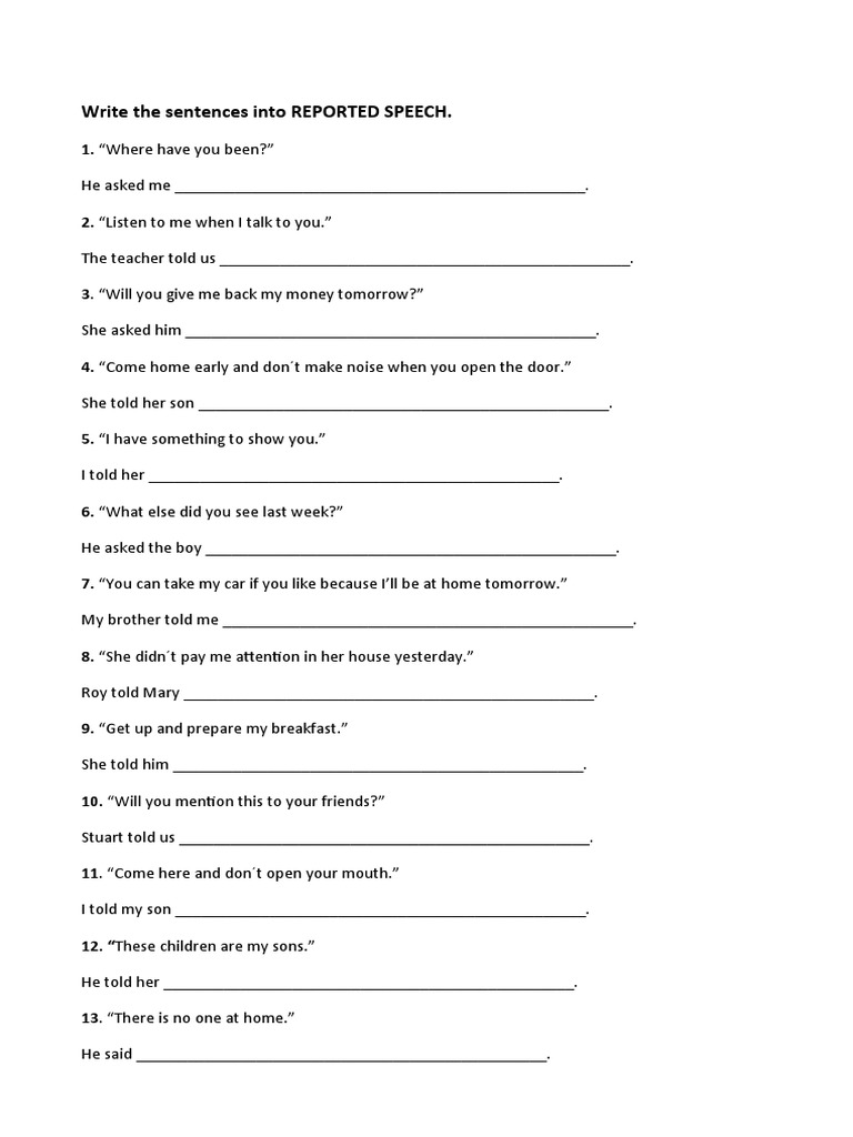 Reported Speech | PDF