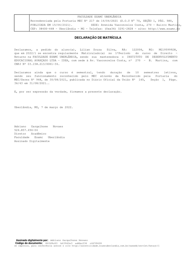 Decla Escolaridad | PDF