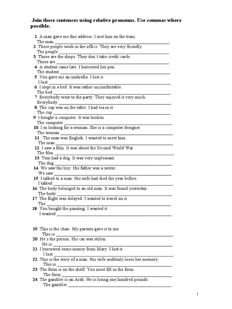 Relatives Worksheet | PDF