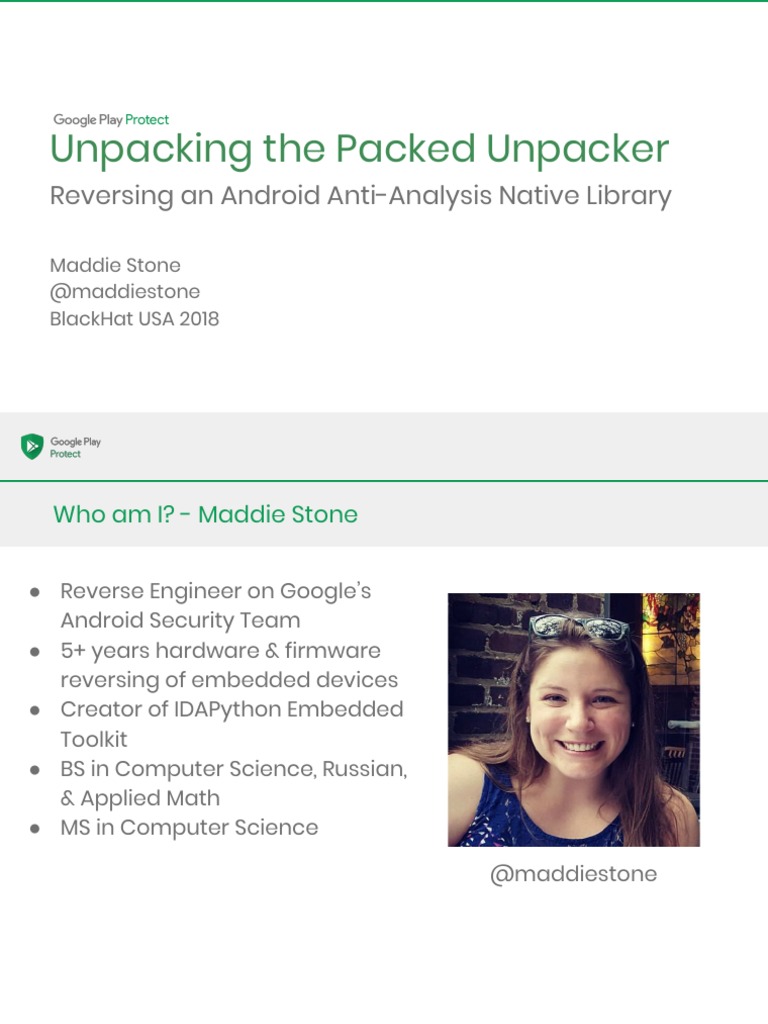 us-18-Stone-Unpacking-The-Packed-Unpacker | PDF | Java (Programming Language) | C (Programming ...