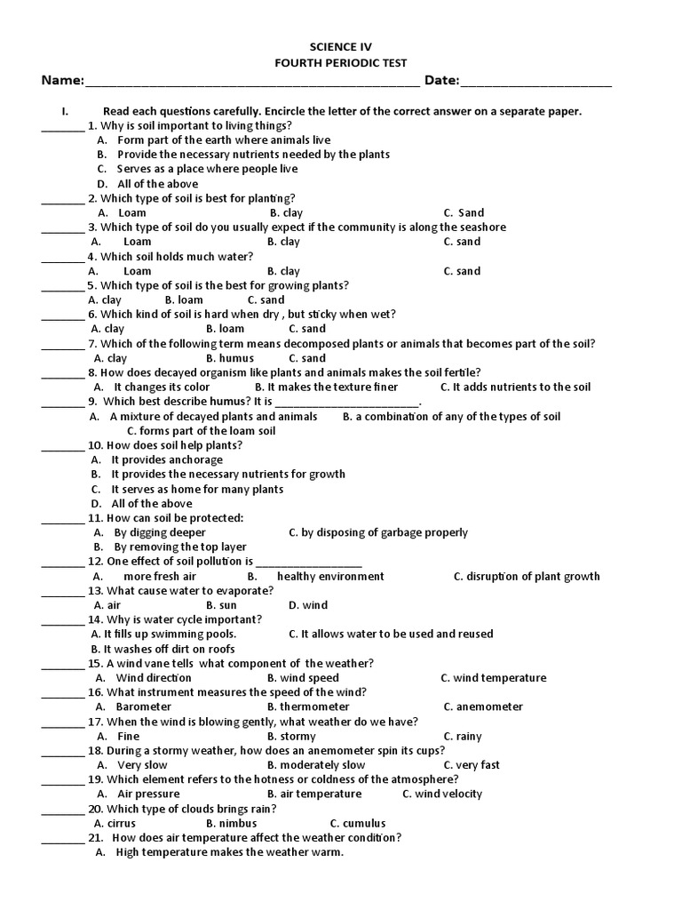 Science Iv | PDF | Soil | Wound