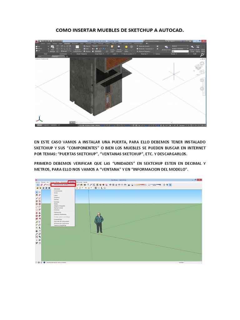 Insertar Muebles de SketchUp en AutoCAD | PDF | Informática | Tecnología