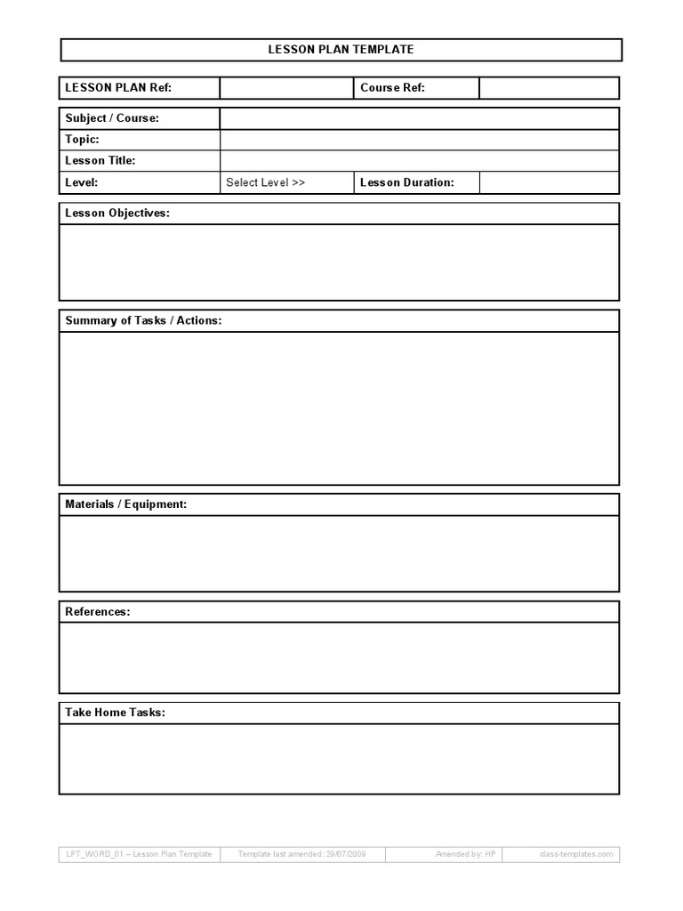Lesson Plan Template | PDF