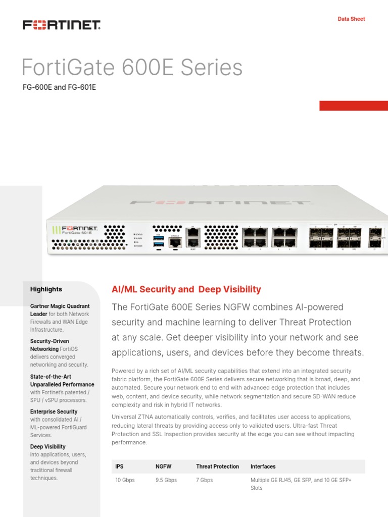 FortiGate 600E | PDF | Computer Network | Security