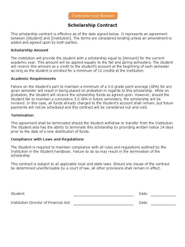 Scholarship Contract | PDF | Copyright | Common Law
