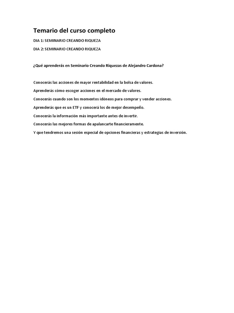 Creando Riquezas | PDF