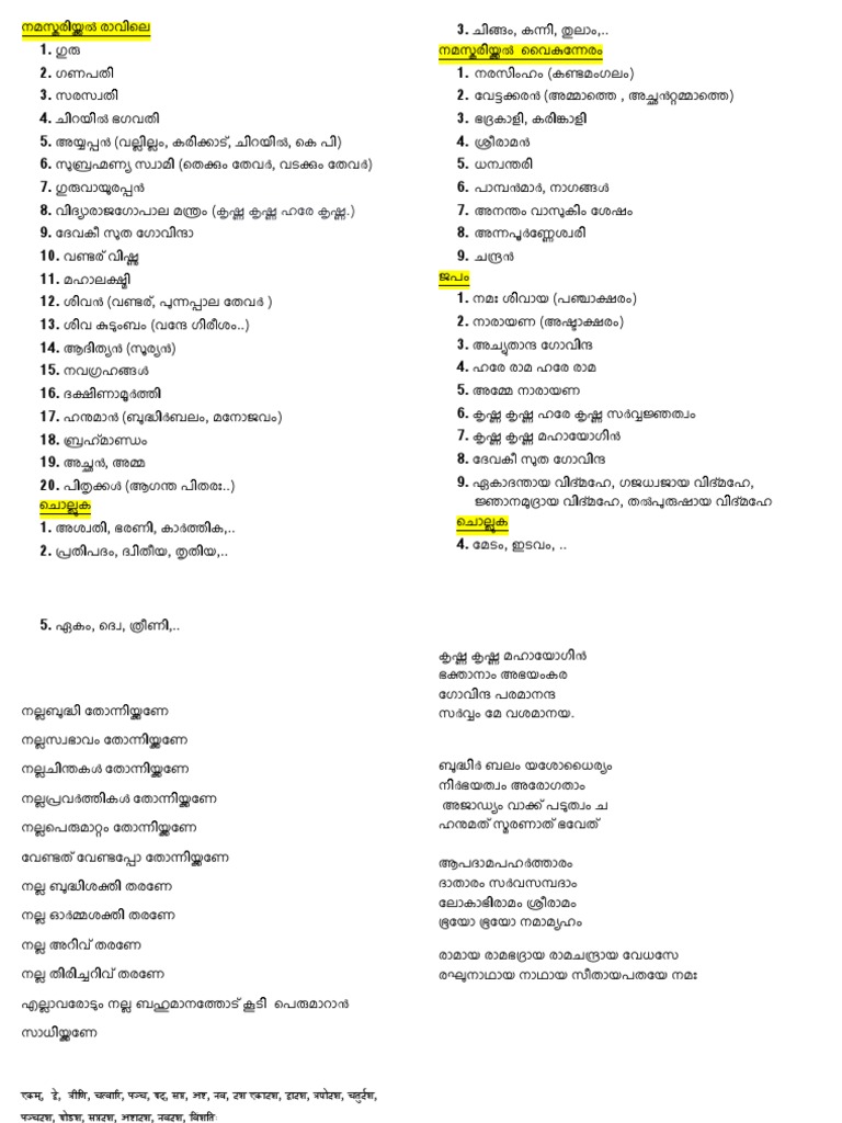 Manthrangal Namaskaram | PDF