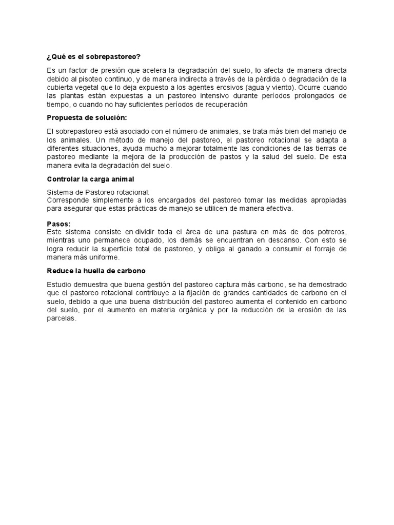Qué Es El Sobrepastoreo | PDF | Hogar, jardinería y bricolaje | Ciencia ...