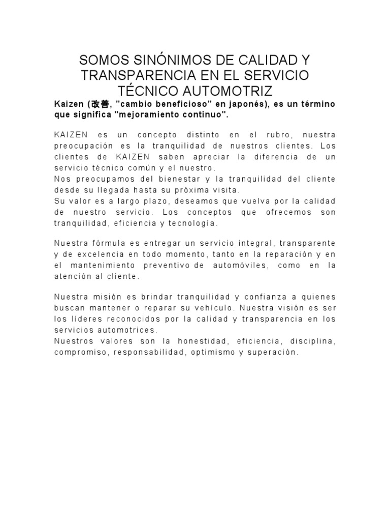 Somos Sinónimos de Calidad y Transparencia en El Servicio Técnico ...