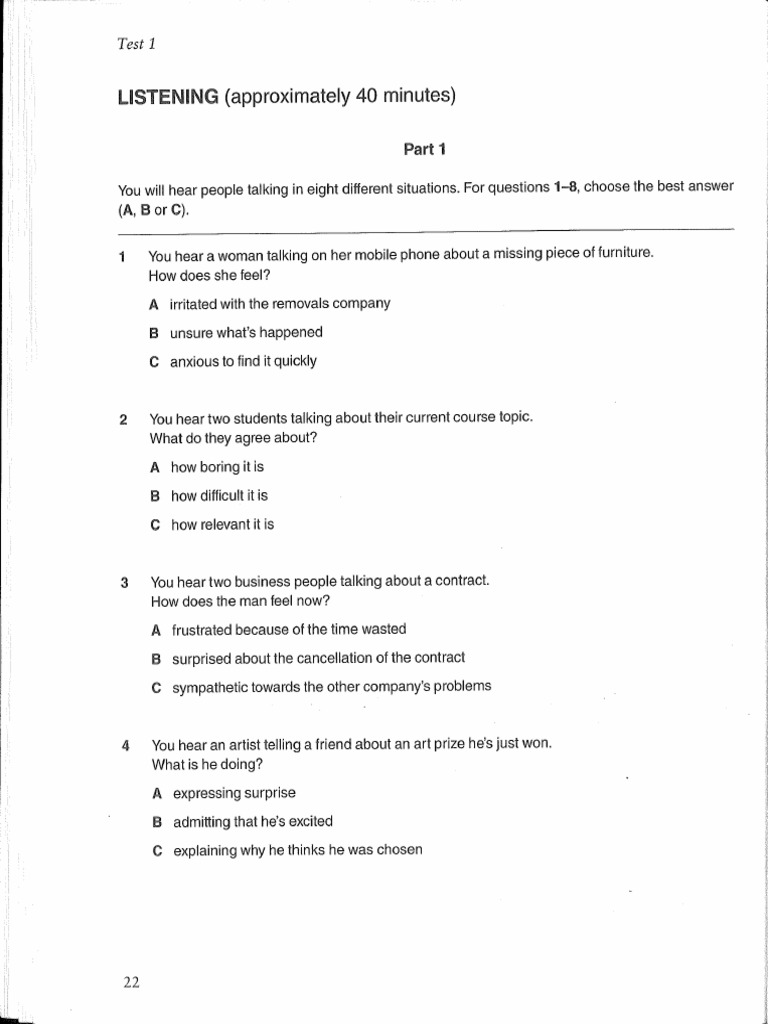 Listening Part1 | PDF