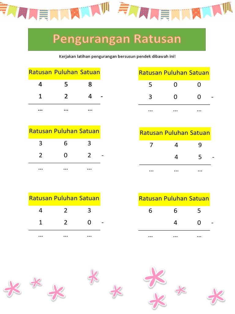 Pengurangan Ratusan SOAL | PDF