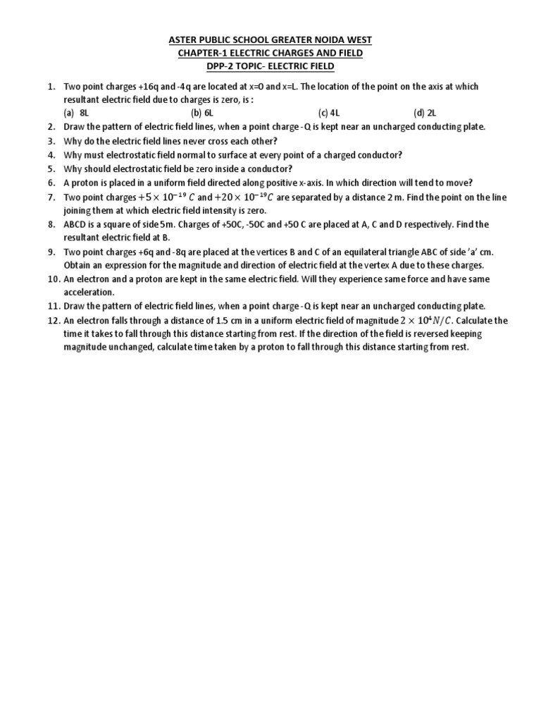 DPP-2 Electrostatics | PDF