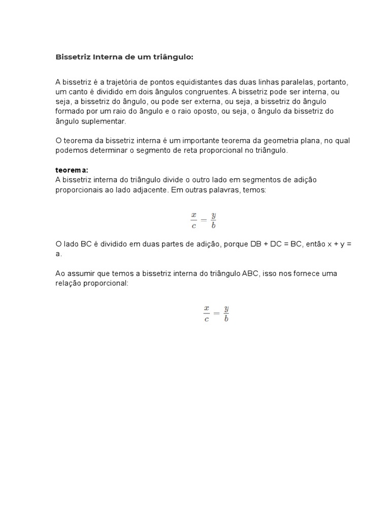 Bissetriz Interna de um triângulo_ | PDF