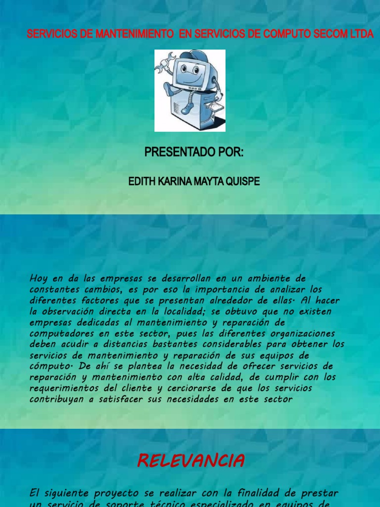 Servicios de Soporte Técnico SECOM | PDF | Calidad (comercial) | Soporte técnico