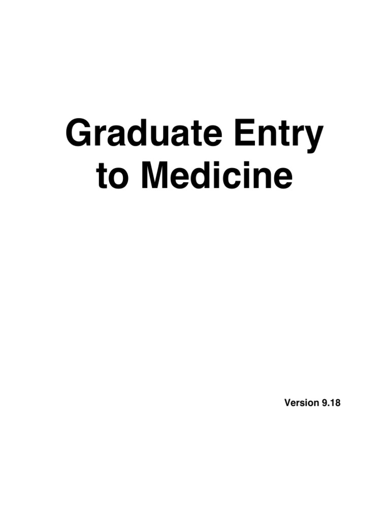 Graduate Entry Medicine Guide Imp | PDF | University And College Admission | Medical School