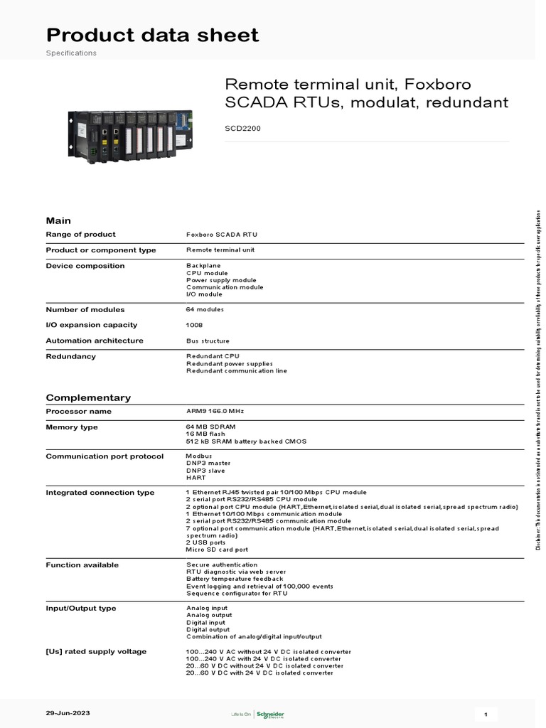 Foxboro Scada Rtus - scd2200 | PDF | Electronics | Computer Architecture