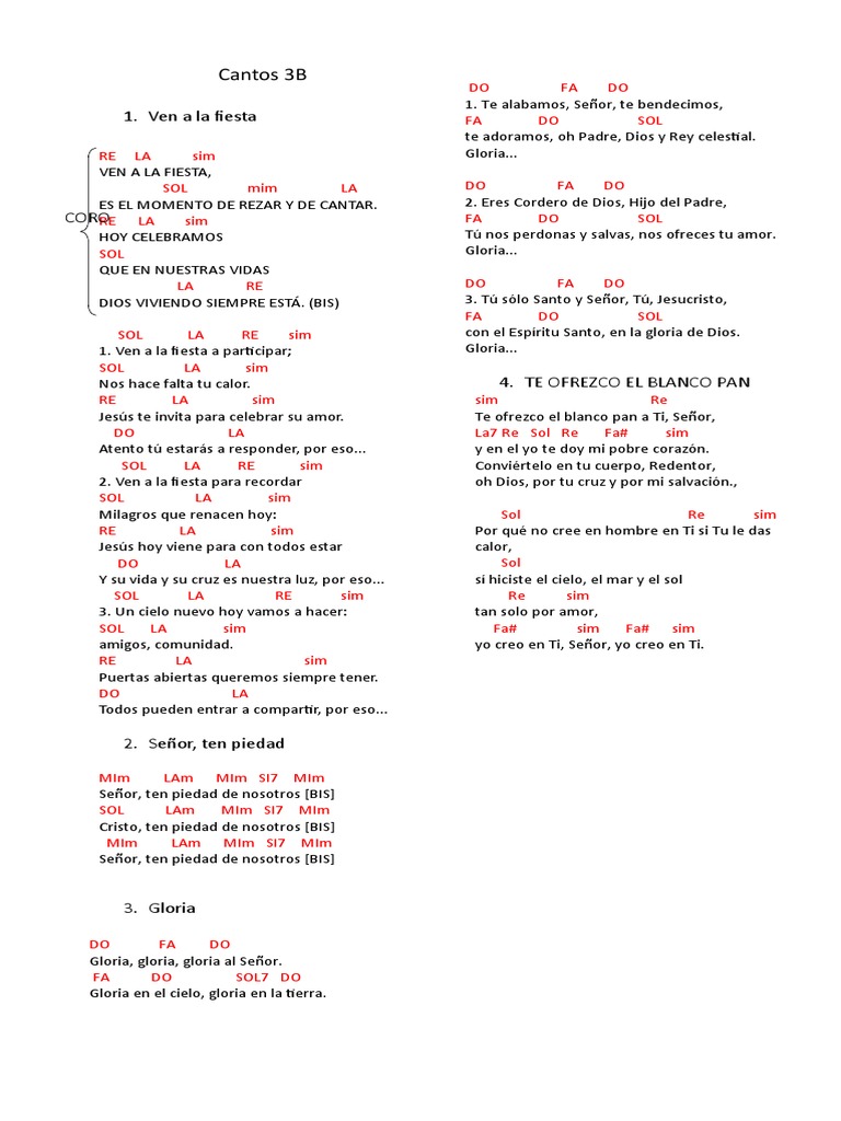 Cantos 3B (2) | PDF | eucaristía | Cristo (título)