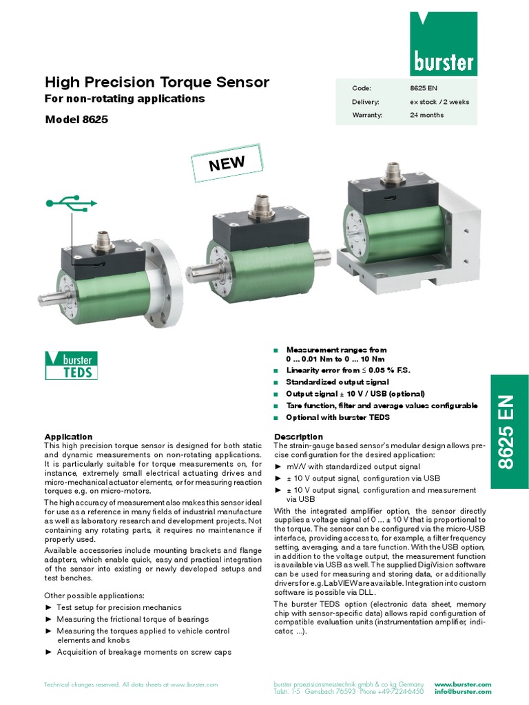 8625 - EN-torque Sensor | PDF | Electrical Connector | Sensor