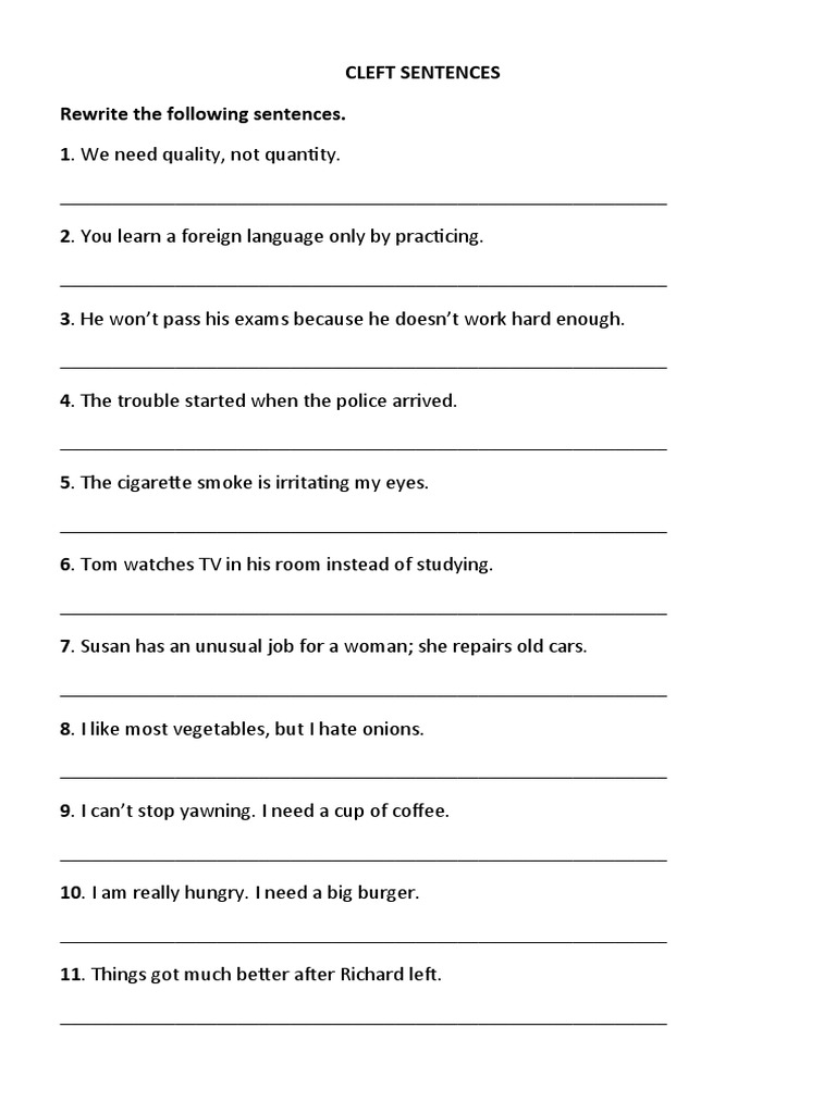 Cleft Sentences | PDF