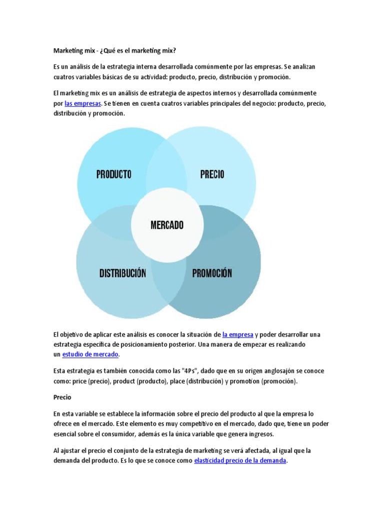 Marketing Mix | PDF | Producto (Negocio) | Oferta y demanda