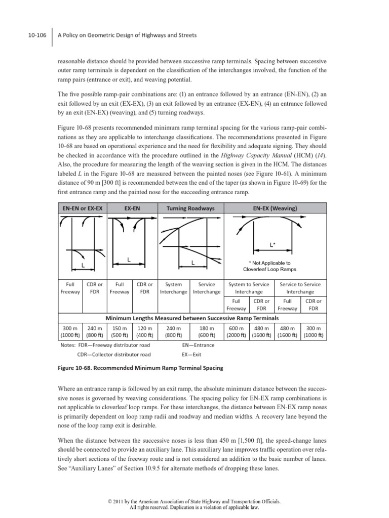 AASHTO Weaving Length | PDF | Interchange (Road) | Controlled Access ...