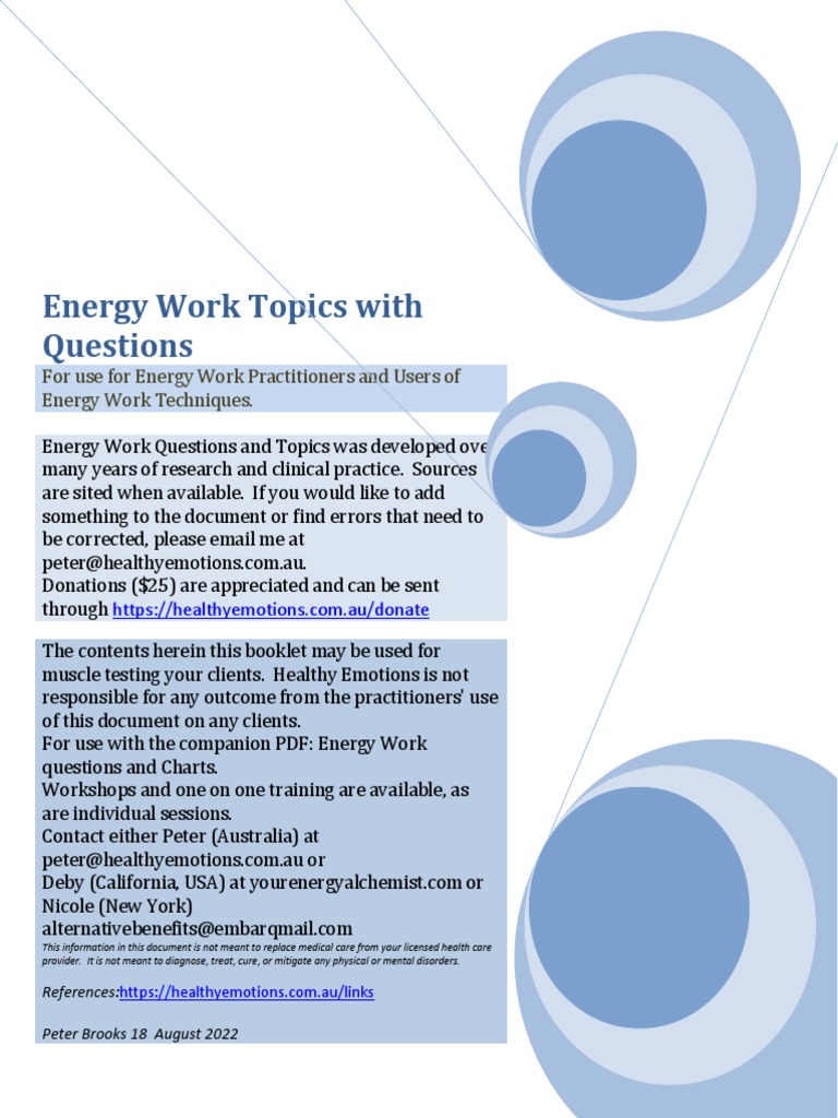 Energy Work Techniques and Topics | PDF | Alzheimer's Disease | Archangel