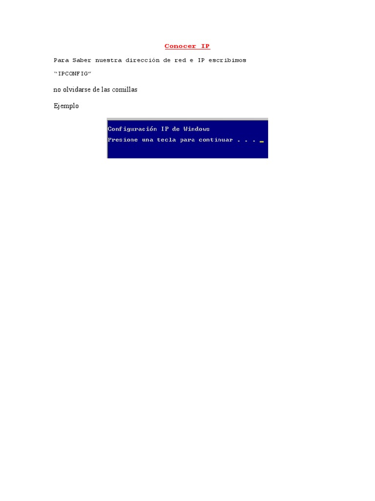 Cómo conocer tu dirección IP | PDF