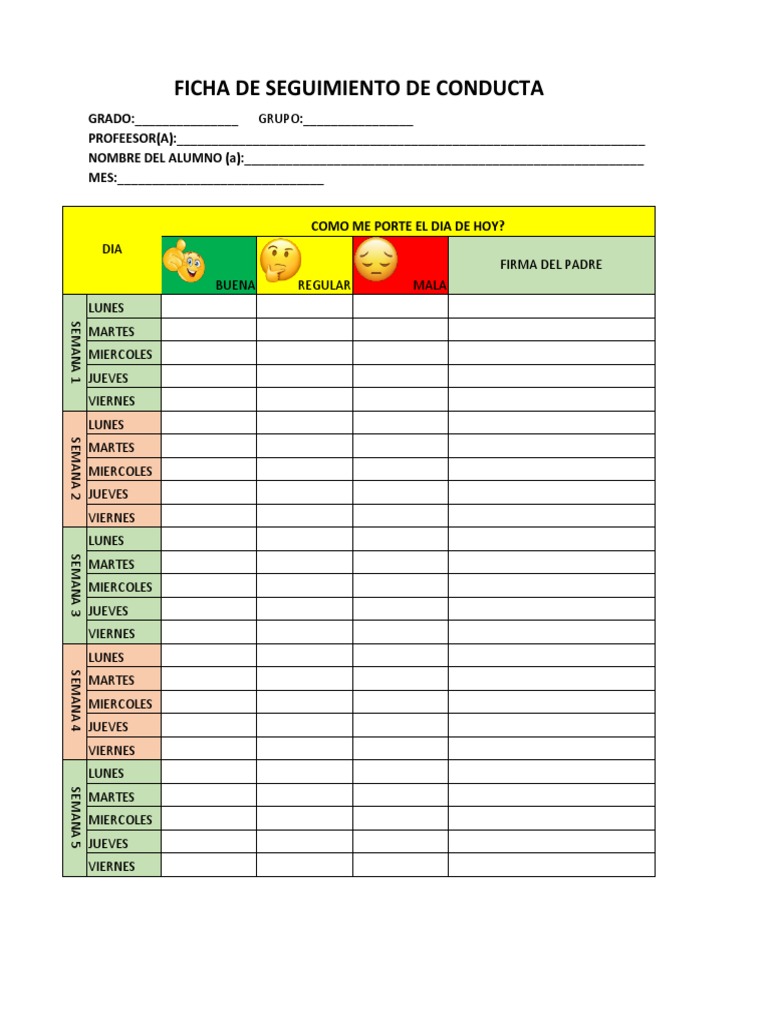 Formato de Seguimiento de Conducta | PDF