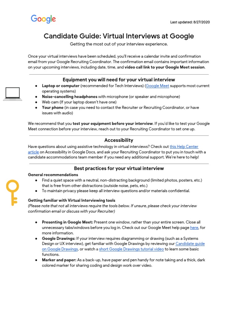 Candidate Guide - Virtual Interviews at Google | Download Free PDF ...