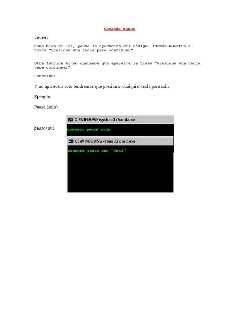 Comando Pause | PDF