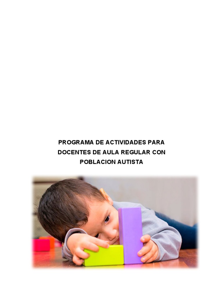 Plan de Área Preescolar para Niños Con Autismo | PDF | Espectro autista ...