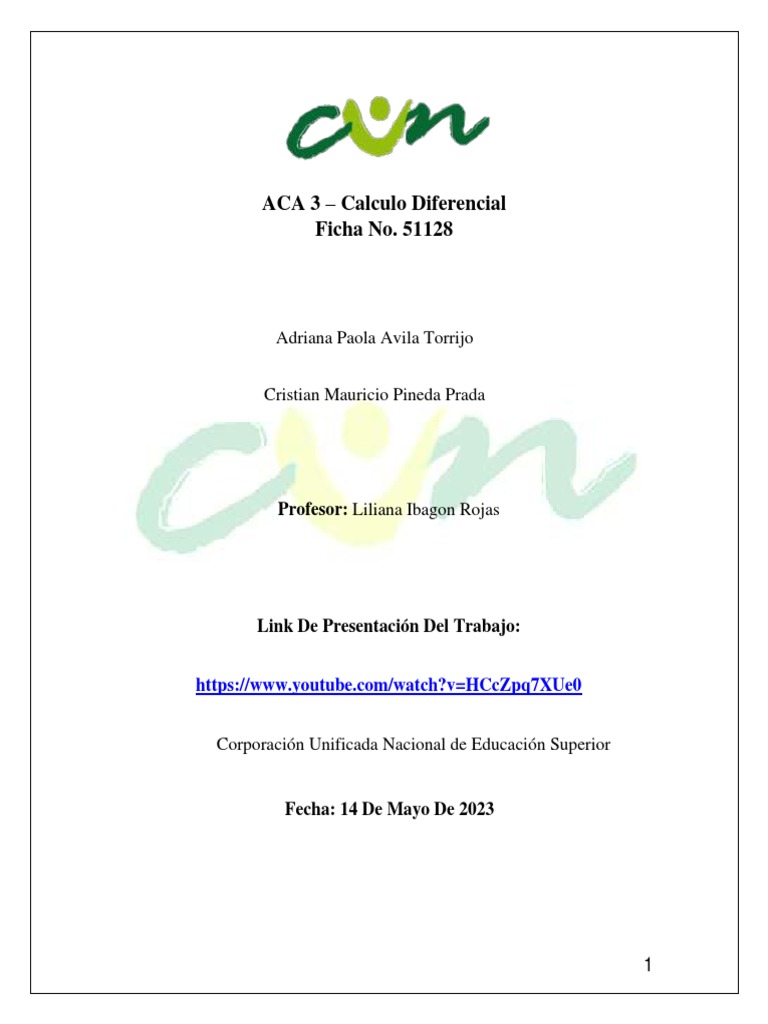 ACA 3 - CALCULO DIFERENCIAL (LINK) (1) | PDF
