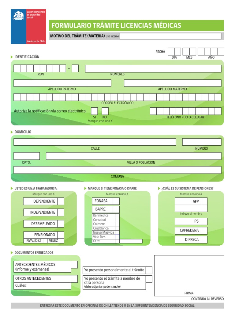 Formulario Licencia Medicas Suseso | PDF
