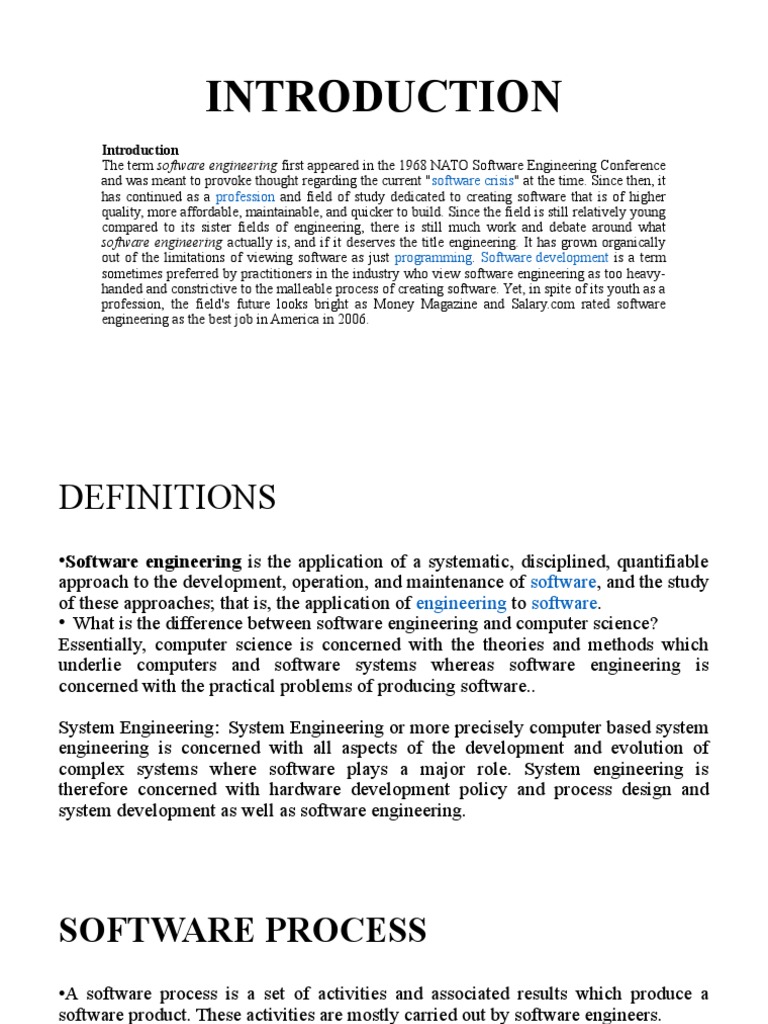 Introduction To Software Eng Pdf Software Engineering Software