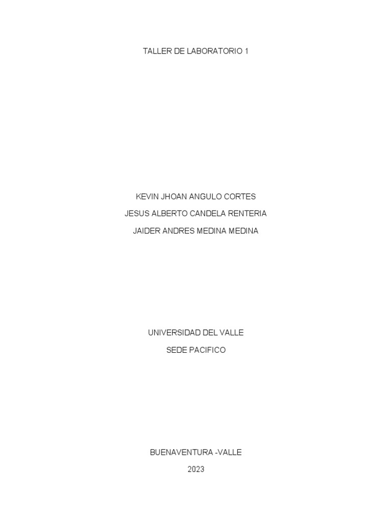 Taller de Laboratorio 1 Introduccion Sistemas Electronicos | PDF | Corriente eléctrica | Cantidad