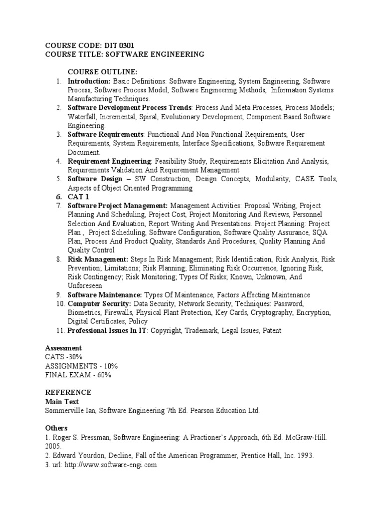 Software Engineering Notes | PDF | Sampling (Statistics) | Software ...