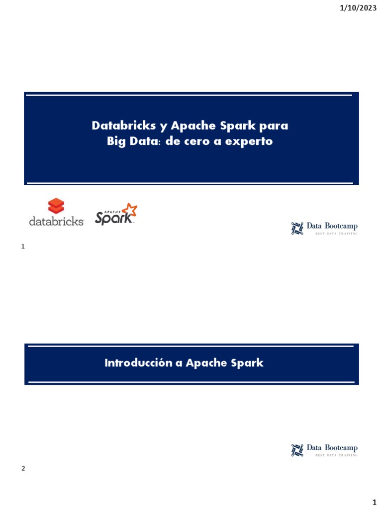 Presentacion_Curso_Databricks | PDF | Apache Spark | Grupo de computadoras