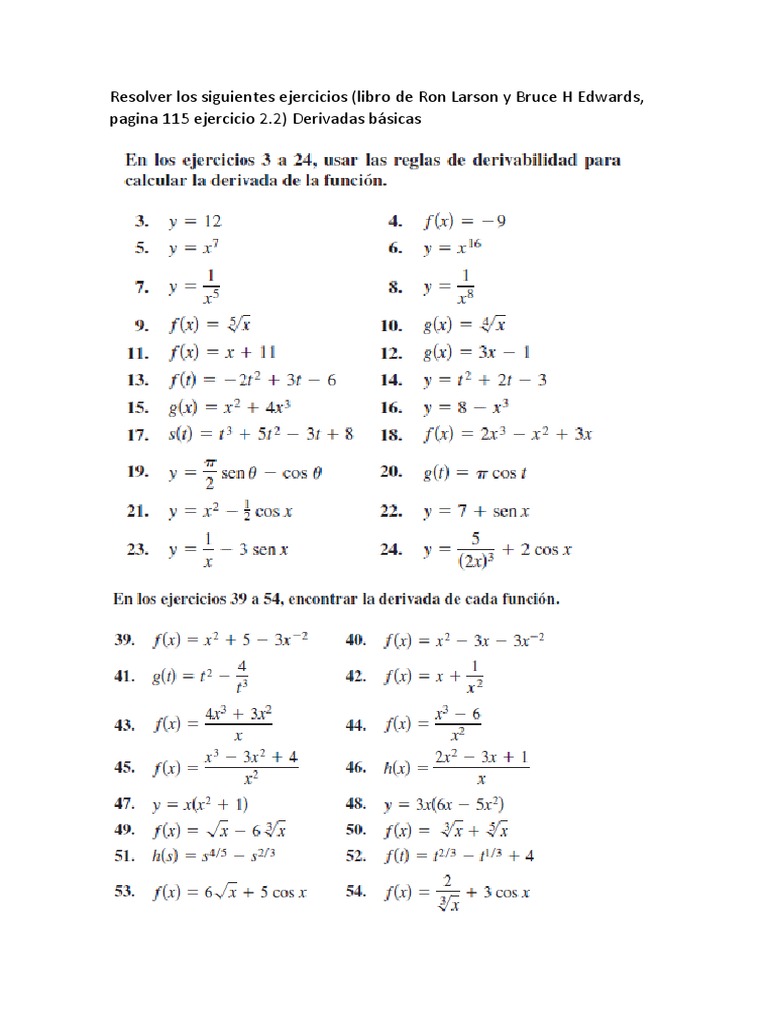 Tarea 6 (Regla Basica de Derivacion) | PDF