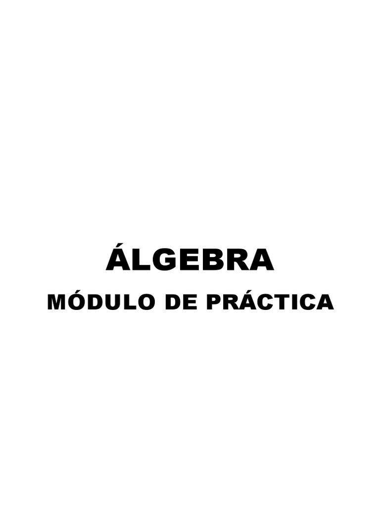 Modulo de Álgebra | PDF | Matemáticas