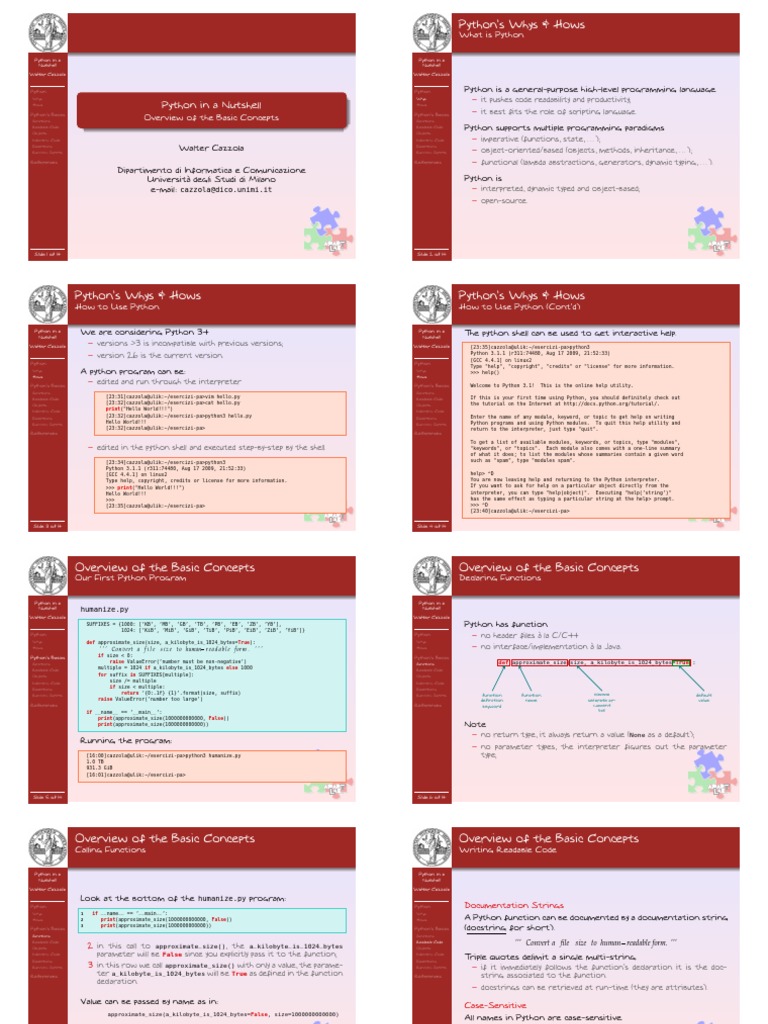 Python in A Nutshell: Python's Whys & Hows | PDF | Python (Programming Language) | Parameter ...