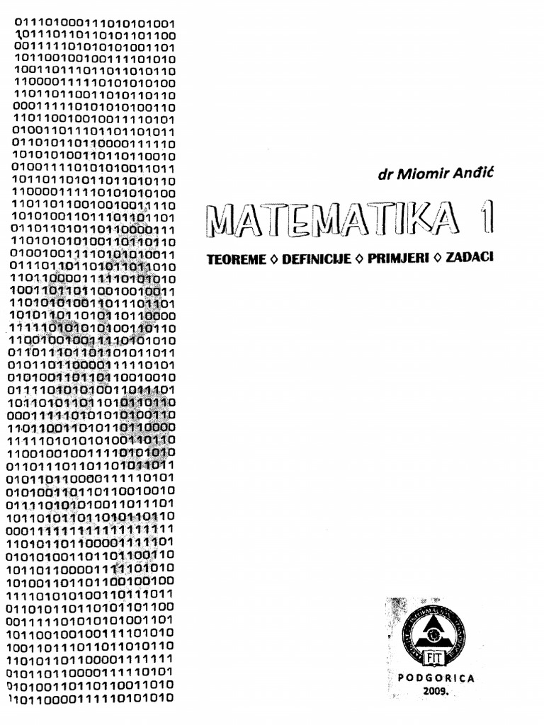 Matematika 1 | Matematika 1 | Dr Miomir Anđić | Dr Miomir Andjic (Andic ...