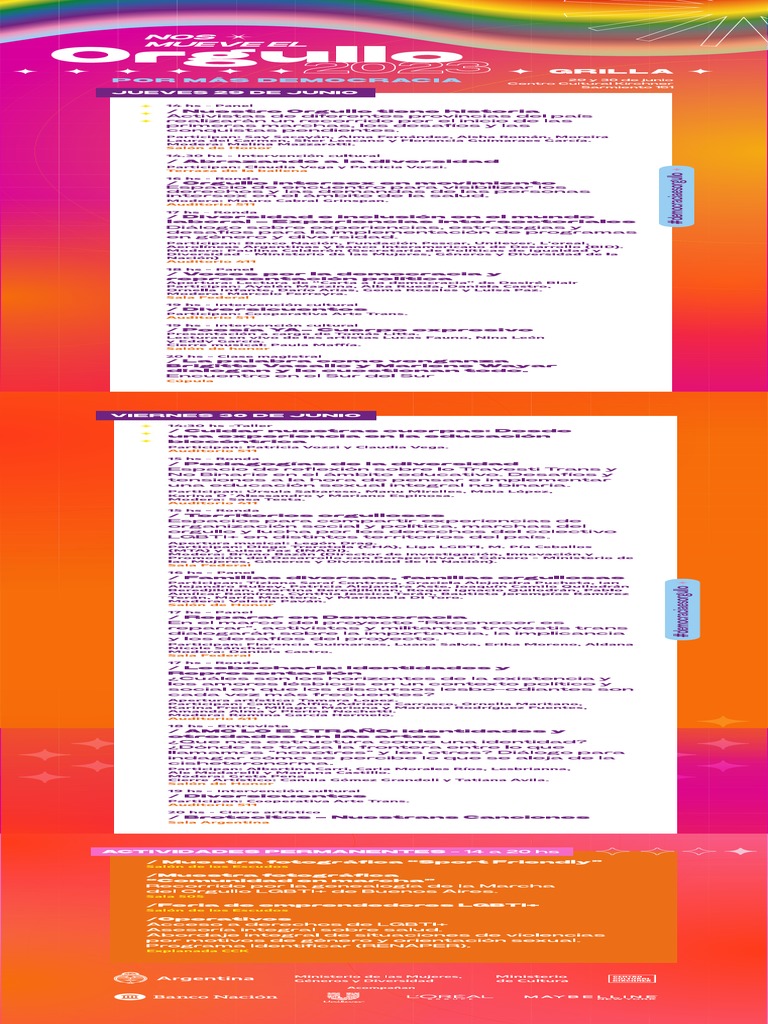 Orgullo 2023 Grilla | PDF