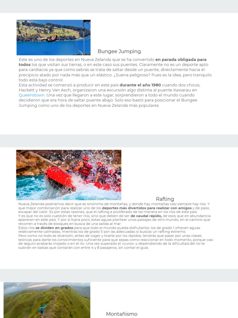 Bungee Jumping | PDF | Alpinismo | Nueva Zelanda
