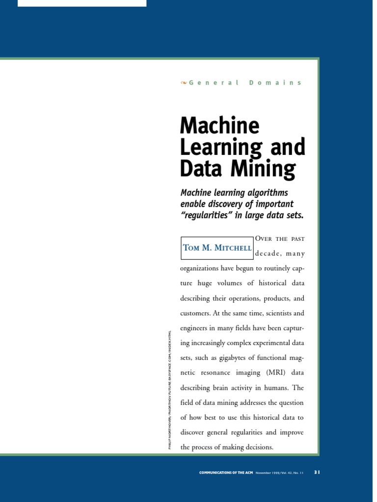 Machine Learning and Data Mining | PDF | Machine Learning | Data Mining